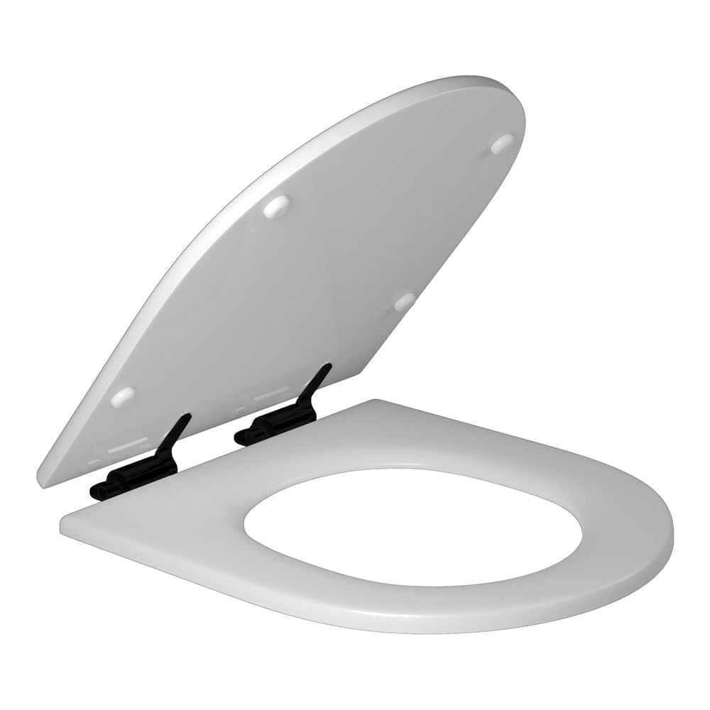 Assento de Poliéster Slow Close Carrara/Level/Lk/Nuova Branco Black ...