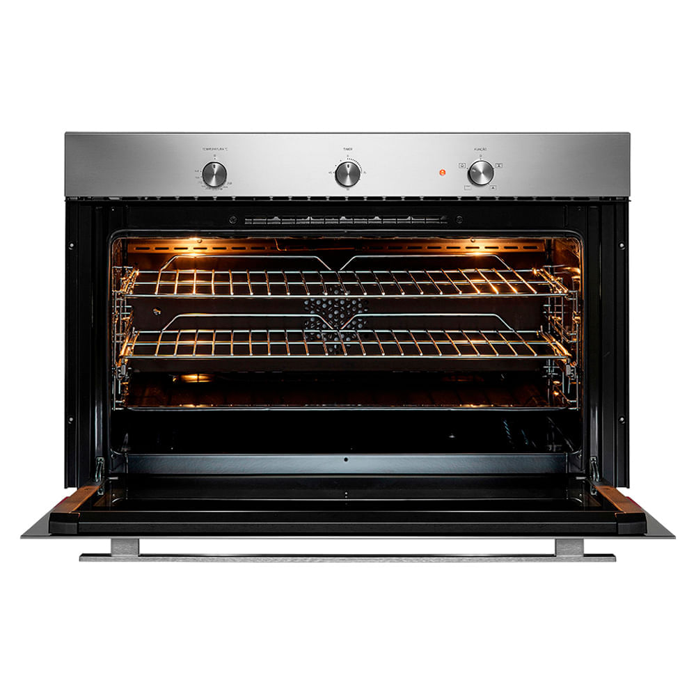 Forno à Gás de Embutir Luce 90cm 125L Inox - ELETTROMEC - Horus Acabamentos