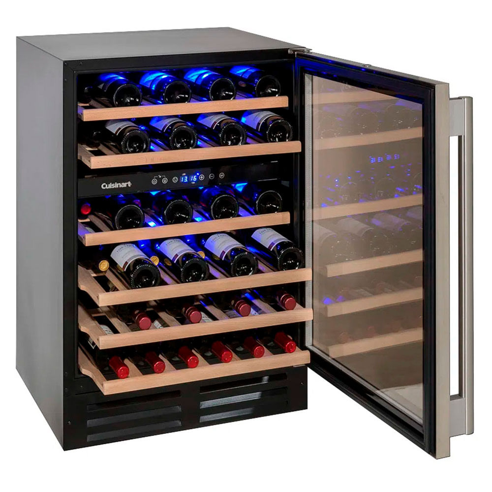 Adega Prime 46 Garrafas Dual Zone Inox - CUISINART - Horus Acabamentos