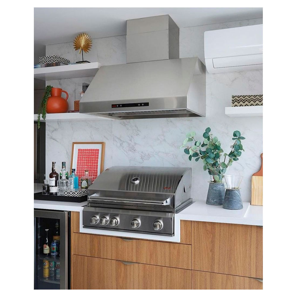 Coifa de Parede Alpha 90cm Inox - EVOL - Horus Acabamentos