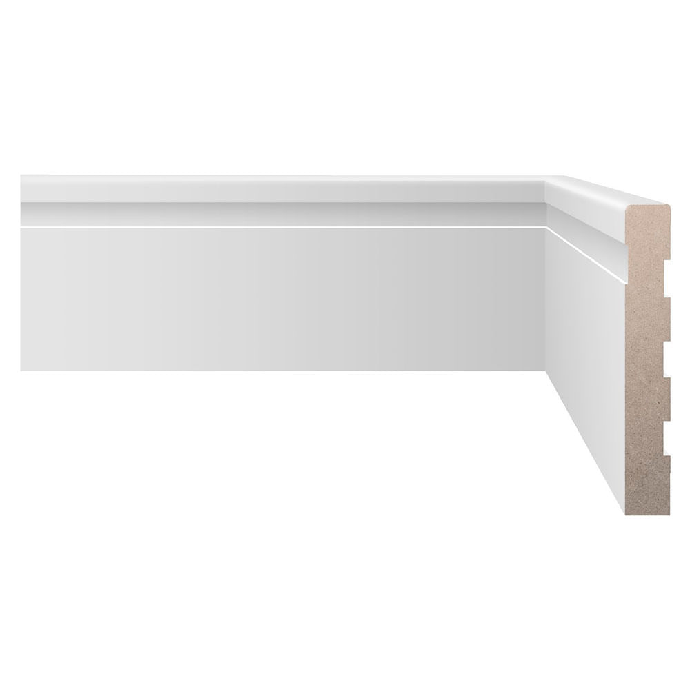 Rodapé Classico Frizado 10X240cm Branco - BIANCOGRES - Horus Acabamentos